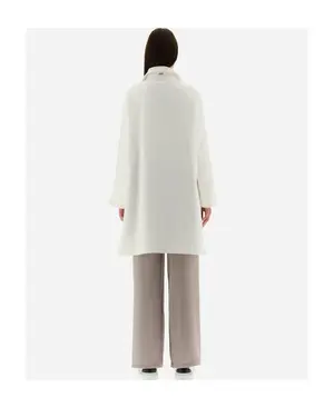 Herno Audrey Long-sleeved Coat With Satin Trim Pockets - Gray