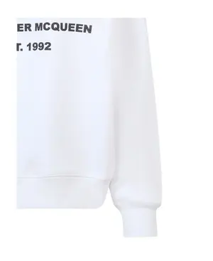 Alexander McQueen Logo Printed Crewneck Sweatshirt - White