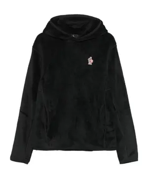 Moncler Fleece Logo Patch Hoodie - Black