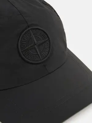 Stone Island Baseball Cap With Logo Detail - Black