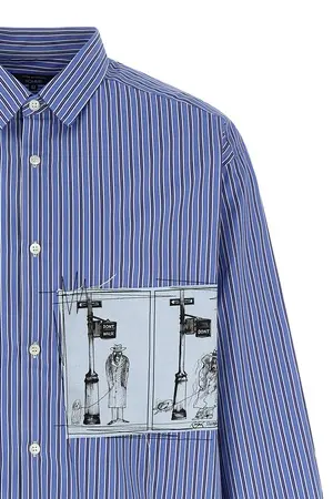 Comme Des Garçons Striped Patches Shirt