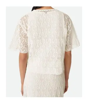 Bottega Veneta Lace Detailed Short Sleeved Top