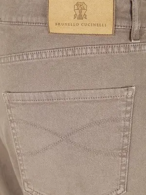 Brunello Cucinelli Logo-patch Straight Leg Jeans - Brown