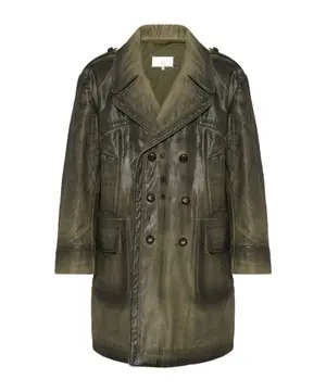 MAISON MARGIELA Double-breasted Caban Coat - Khaki