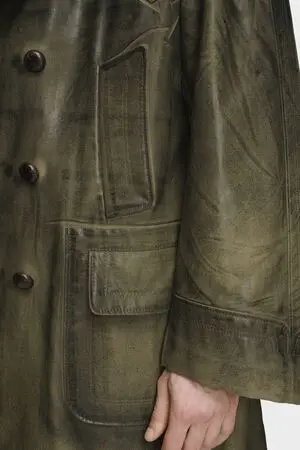 MAISON MARGIELA Double-breasted Caban Coat - Khaki