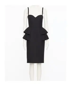Valentino Garavani Peplum Suspender Dress - Black
