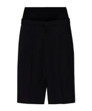 Alaïa Gabardine High-waisted Wide-leg Bermuda Shorts - Black