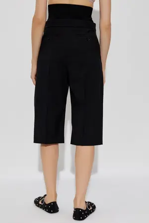 Alaïa Gabardine High-waisted Wide-leg Bermuda Shorts