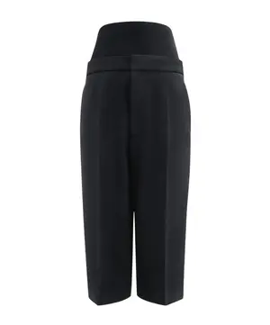 Alaïa Gabardine High-waisted Wide-leg Bermuda Shorts - Black