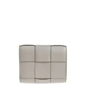 Bottega Veneta Cassette Tri-fold Zip Wallet - Gray