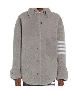 Thom Browne 4-bar Buttoned Oversized Shirt Jacket