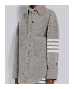 Thom Browne 4-bar Buttoned Oversized Shirt Jacket