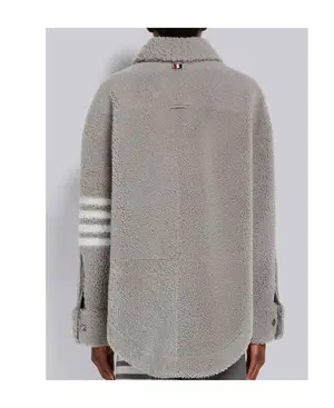 Thom Browne 4-bar Buttoned Oversized Shirt Jacket