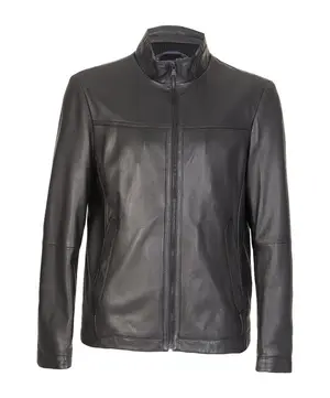 Hugo Boss Long-sleeved Leather Jacket - No