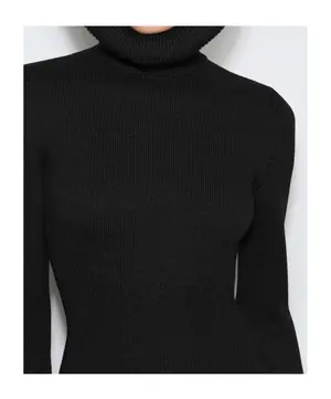 Alaïa Sculptural Hood Ribbed Knit Jumper