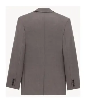 Saint Laurent Single-breasted Notched Lapel Jacket - Black