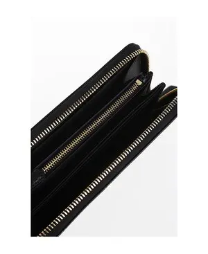 Prada Logo Plaque Zip Around Wallet