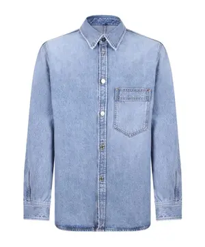 Givenchy Long Sleeved Denim Overshirt - Light Blue