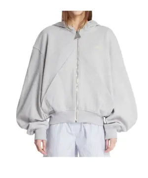 Attico Zip-up Hoodie With Embroidered Logo
