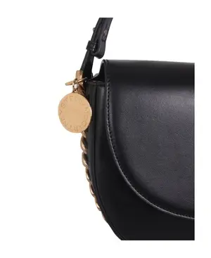 Stella McCartney Frayme Flap Medium Shoulder Bag - Black