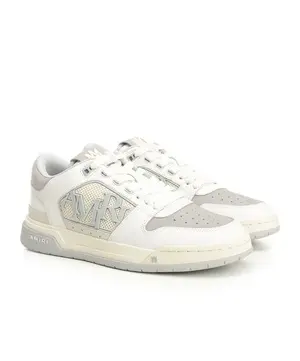 Amiri Logo-detail Leather Lace-up Low-top Sneakers - Grey