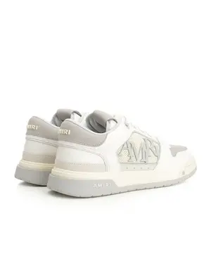 Amiri Logo-detail Leather Lace-up Low-top Sneakers - Grey