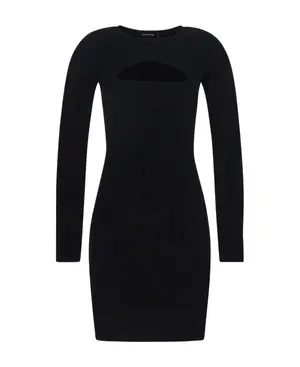Dsquared2 Cut-out Detailed Ribbed Mini Dress - Black