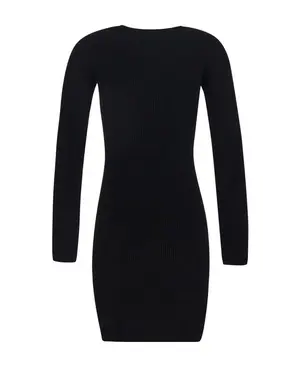 Dsquared2 Cut-out Detailed Ribbed Mini Dress - Black