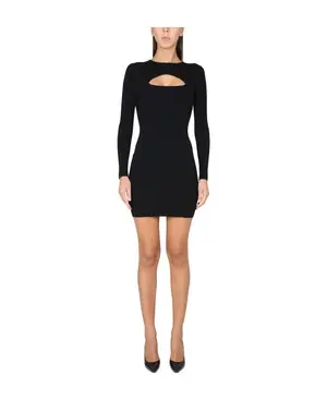 Dsquared2 Cut-out Detailed Ribbed Mini Dress - Black
