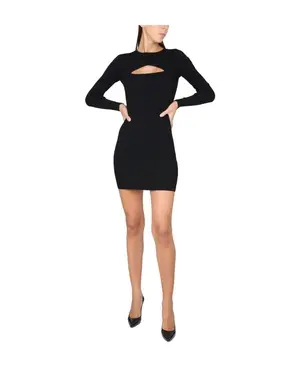 Dsquared2 Cut-out Detailed Ribbed Mini Dress - Black