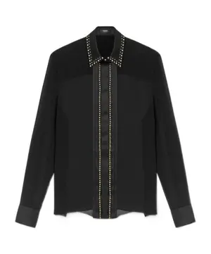 Versace Embellished Georgette Relaxed Shirt