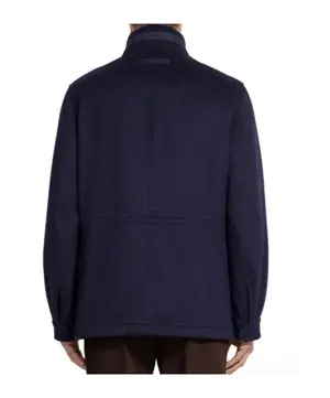 Zegna Long-sleeved Cotton Coat With Stand-up Collar