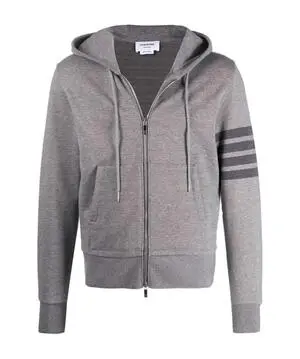 Thom Browne Tonal 4-bar Zip-up Hooded Jacket