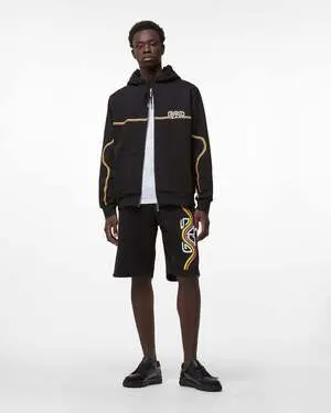 Gcds Logo Stripe Zip-up Hoodie