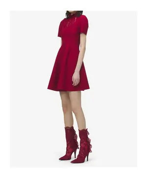 Alexander McQueen Lace-panelled Flared Mini Dress