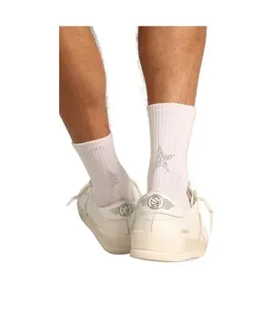 GOLDEN GOOSE Embellished Star Ribbed Crew Socks