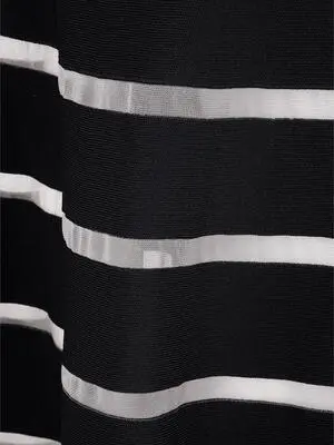 Balmain Striped Flared Midi Skirt - No