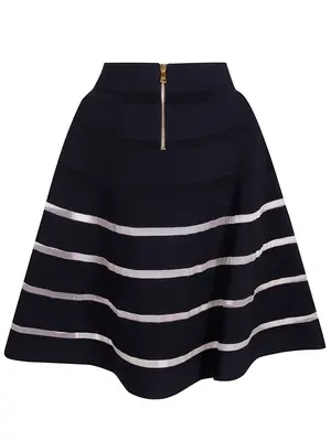 Balmain Striped Flared Midi Skirt - No