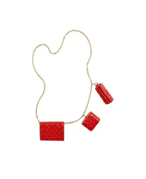 Bottega Veneta Chain Belt Card Bag - Red