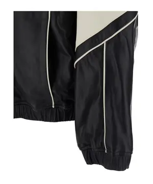 Amiri Maxi Logo High-neck Zipped Leather Jacket