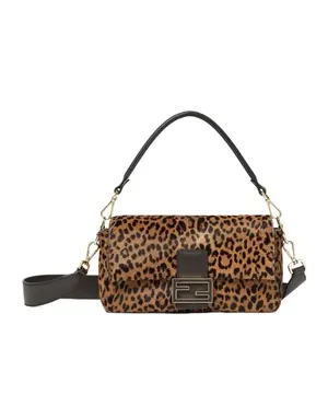 Fendi Baguette Leo Animalier Printed Medium Shoulder Bag
