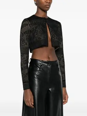 TWINSET Floral Pattern Cropped Cardigan