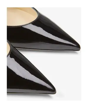 JIMMY CHOO Bing Embellished Patent Leather Mules - Black