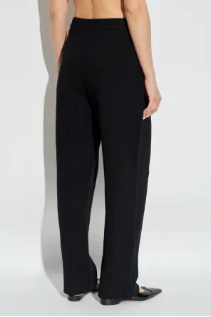 Emporio Armani Tapered Herringbone Pleated Trousers