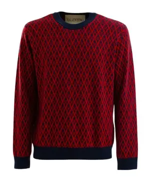 Valentino Garavani Jacquard Crewneck Jumper - Red
