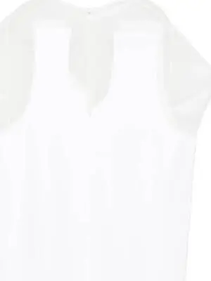 Khaite Winona Dress With Short Sleeves And Keyhole Back - Chalk