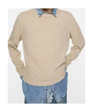 Acne Studios Layered V-neck Sweater With Denim Collar