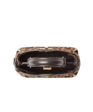 Fendi Nano Peekaboo Leopard Printed Cavallino Calfskin Bag
