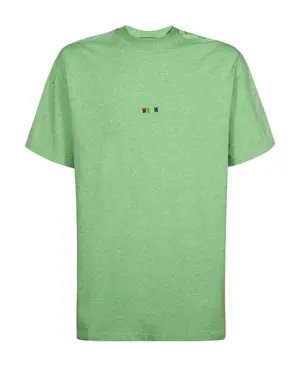 MSGM Logo Embroidered Crewneck T-shirt - Green