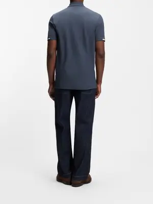 Hugo Boss Rubberized Logo Regular-fit Polo Shirt - Blue